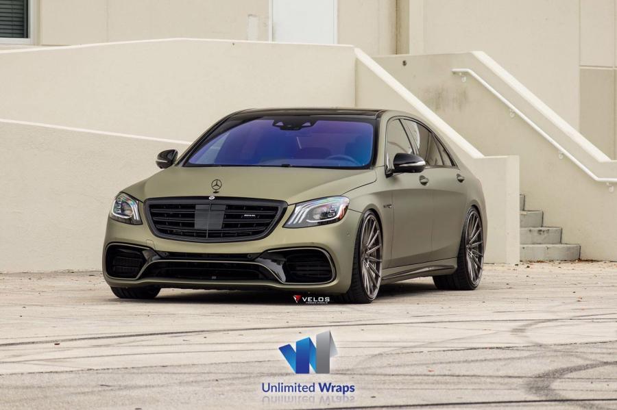 Mercedes-AMG S63 by Unlimited Wraps on Velos Wheels (VLS02) 2019 года ...