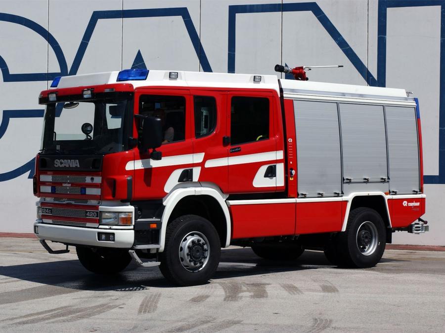 Scania 124C 420 4x4 Crew Cab Firetruck by Rosenbauer 2000 года выпуска ...